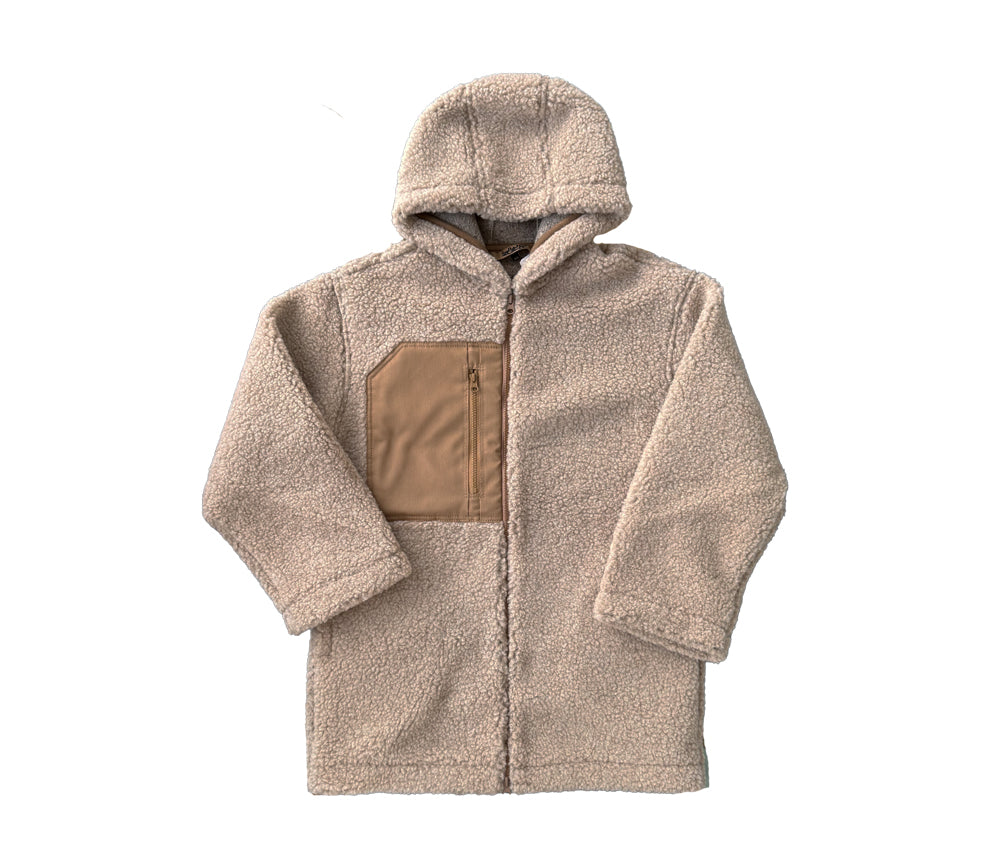 Alwero - Jacke "PATA" Adult mit Kapuze, TAN, Biowolle Ultra Light ...