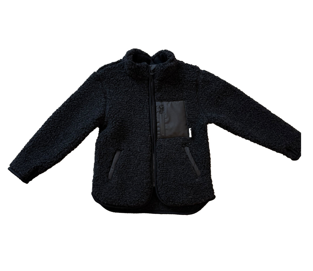 Alwero - Jacket SHERPA Jr., Deep Black, organic wool, ultra light ...