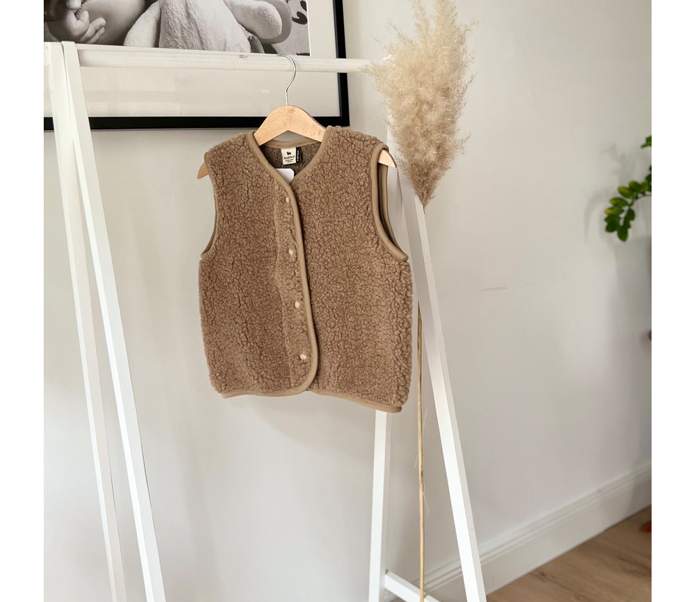 Alwero - Bodywarmer "TYB" Junior, organic wool, TAN, ultra light ...