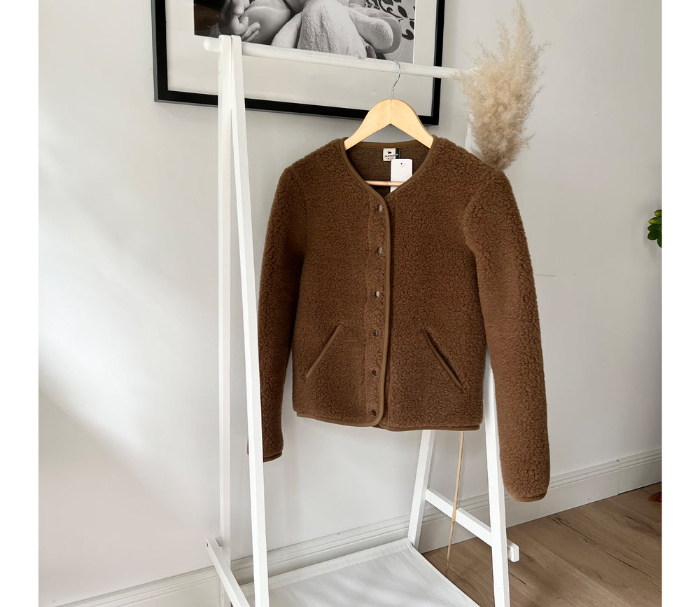 Alwero - Jacket "TYBS" Adult, Teddy Brown, Organic Wool Ultra Light ...