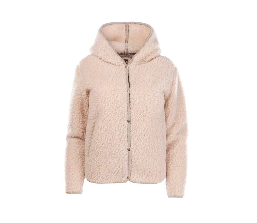 Alwero - Women's ENGY hooded jacket, organic wool, beige – ALWERO | THE ...
