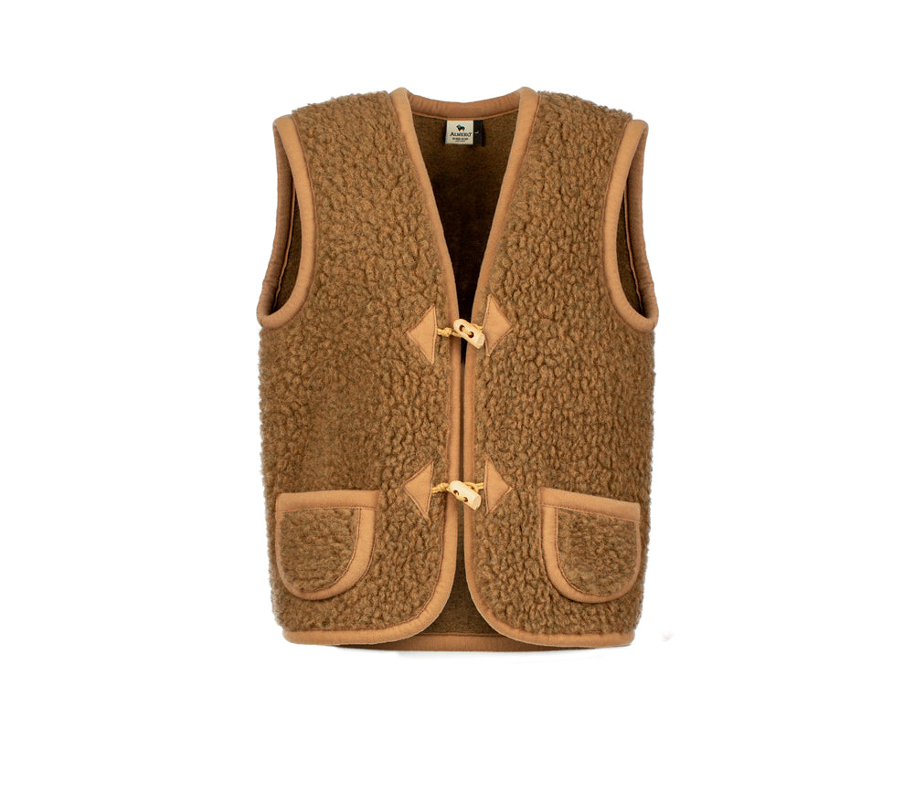 Alwero - Bodywarmer "Alpen" Adult, organic wool, BARK, unisex – ALWERO ...